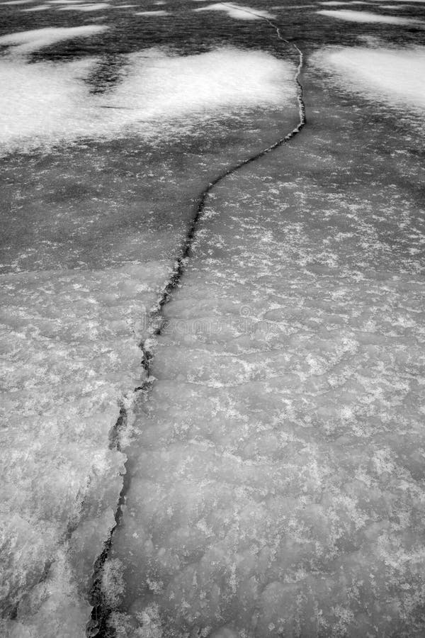 Crack in Ice, Lake Ice Pattern Stock Photo - Image of frozen, detail ...