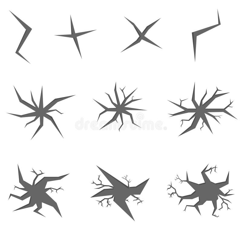 Crack icon set stock vector. Illustration of concept - 61685105