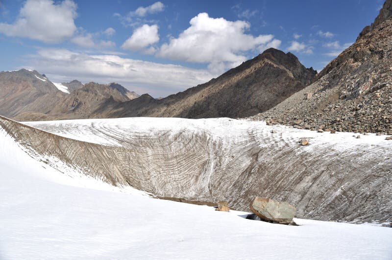 Crack in the Mountain Glacier Stock Photo - Image of peak, mountain ...