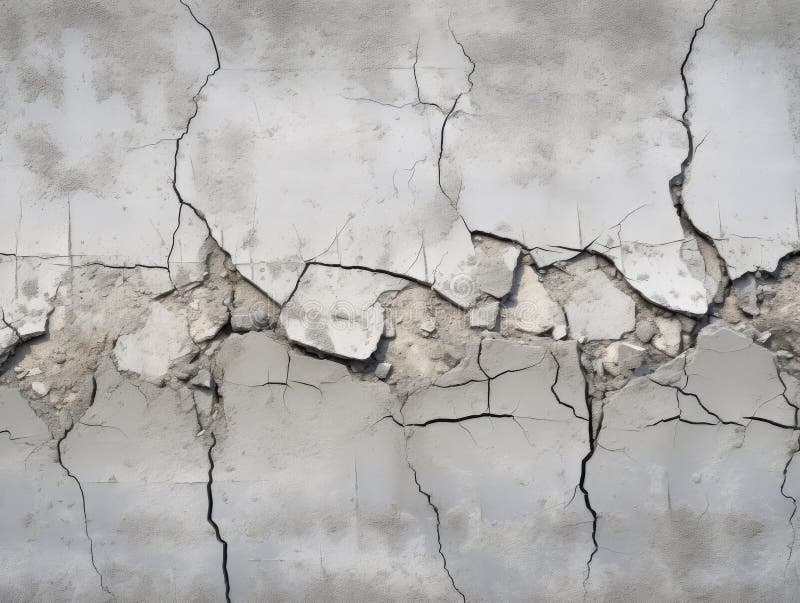 Crack in Old Gray Wall, Consequences of Earthquake Illustration ...