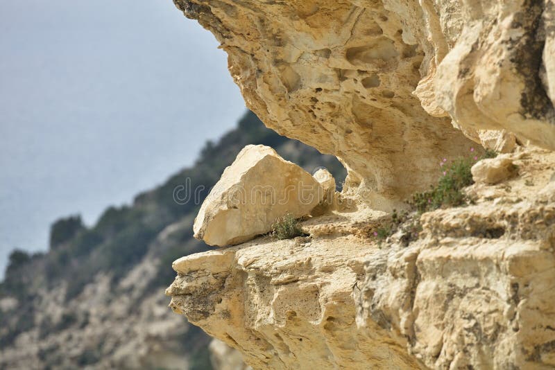 Crack Rock on the Coast of Cyprus Stock Photo - Image of travel, cyprus ...