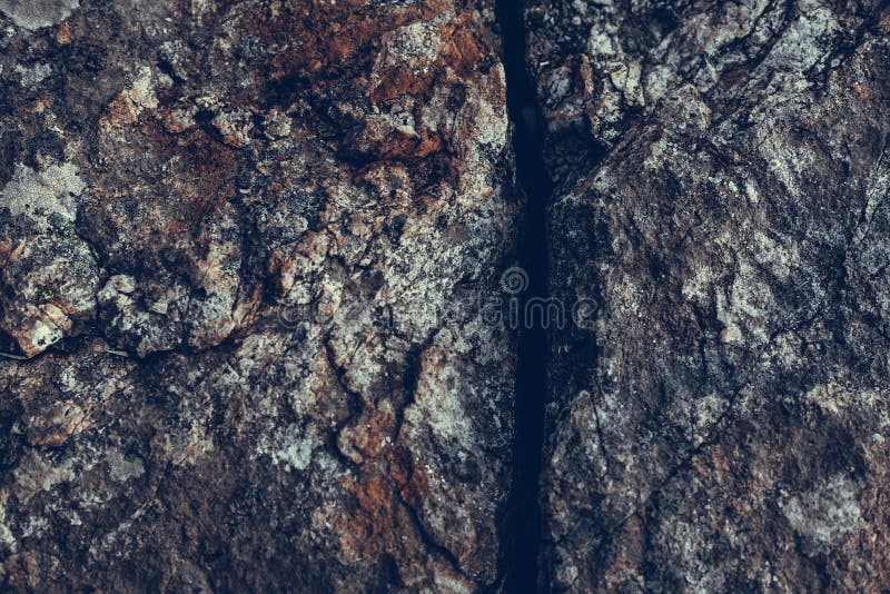 Crack in the Rock on Mountain in Light Blue Tone. Stock Image - Image ...