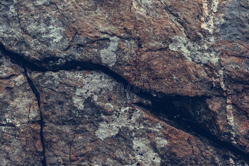 Crack in the Rock on Mountain in Light Blue Tone. Stock Image - Image ...