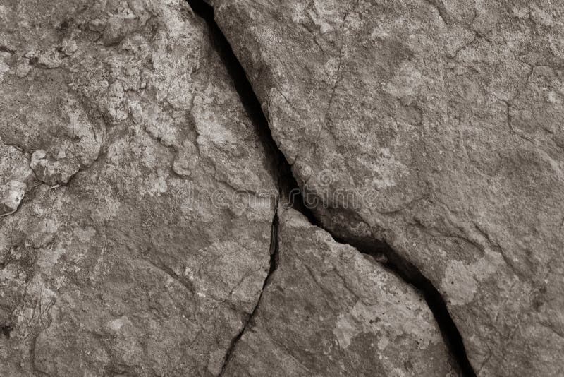 Crack in the Rock on Mountain Sepia Tone. Stock Photo - Image of earth ...