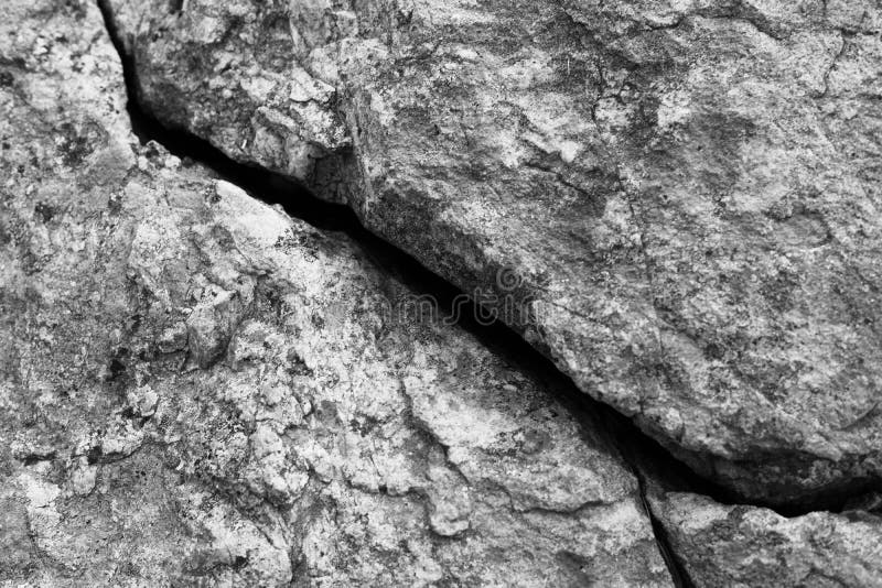 Crack in the Rock on Mountain in Shades of Grey. Stock Image - Image of ...