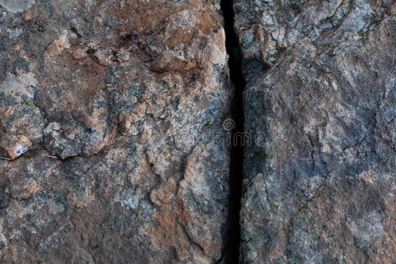 Crack in the Rock on Mountain. Stock Photo - Image of earthquake ...
