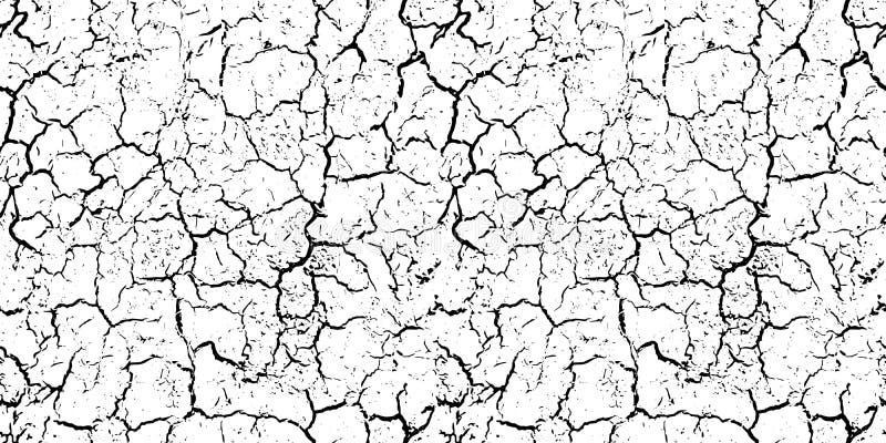 Crack Seamless Pattern. Repeating Crackle Texture. Black Stone Effect on White Background Stock ...