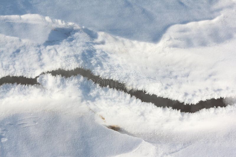 Crack on the Snow River in the Spring Stock Image - Image of crack ...