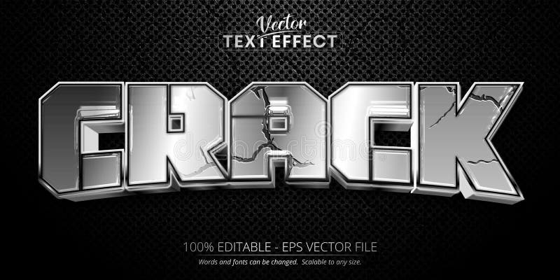 Crack Stone Text Effect, Editable Rock and Fracture Text Style Stock ...