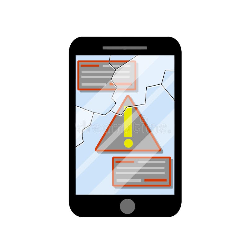 Mobile Phone Draw Illustration. Fatal Error Stock Vector - Illustration ...