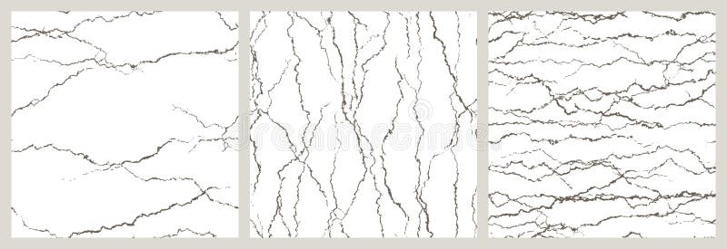 Crack Vector Seamless Pattern Set. Grunge Urban Graphic Repeatable ...