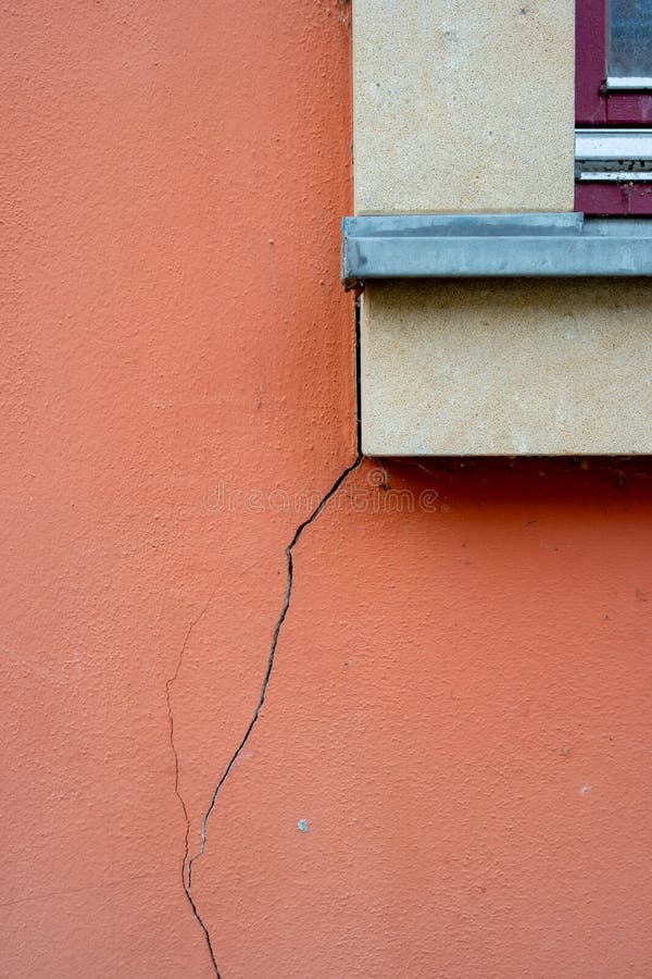 Crack in a Wall Construction Defects Vertical Stock Image - Image of ...