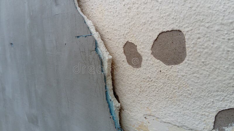 Defect on Plaster Wall, Plaster Wall with Plastic Armature Stock Image ...