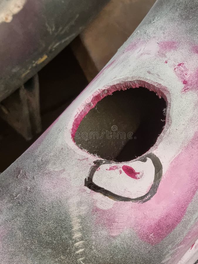 Weld Inspection Weld Defect. Defective Welded Seam of the Pipeline and ...