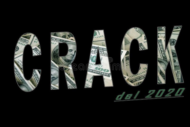 CRACK Word with Dollar Shape on Black Background Stock Illustration ...