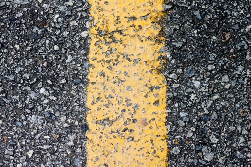 Crack yellow Road Marking. stock photo. Image of border - 113818226