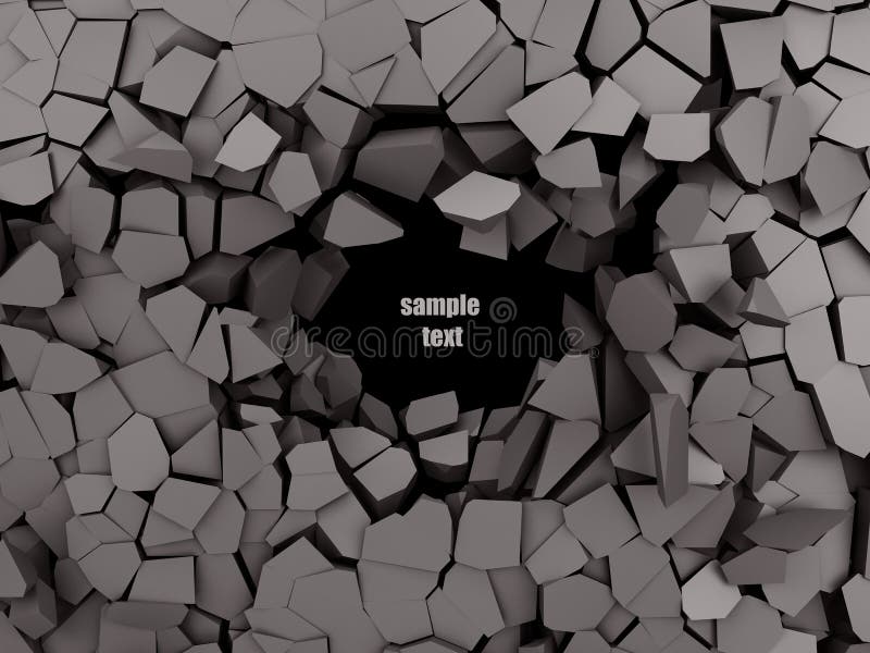 Cracked Abstract Background on Black Background Stock Illustration ...