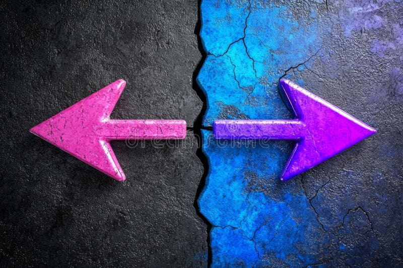 In a Cracked and Aged Wall Surface, Two Arrows Cross Stock Image ...