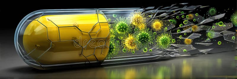 Symbolic Representation of a Cracked Antibiotic Pill Releasing Shielded ...