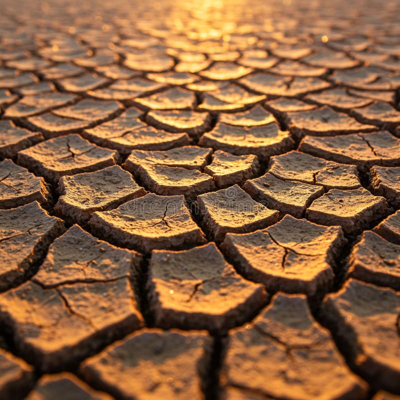 Cracked, Arid Earth Forms a Pattern of Shattered Polygons, Resembling a ...