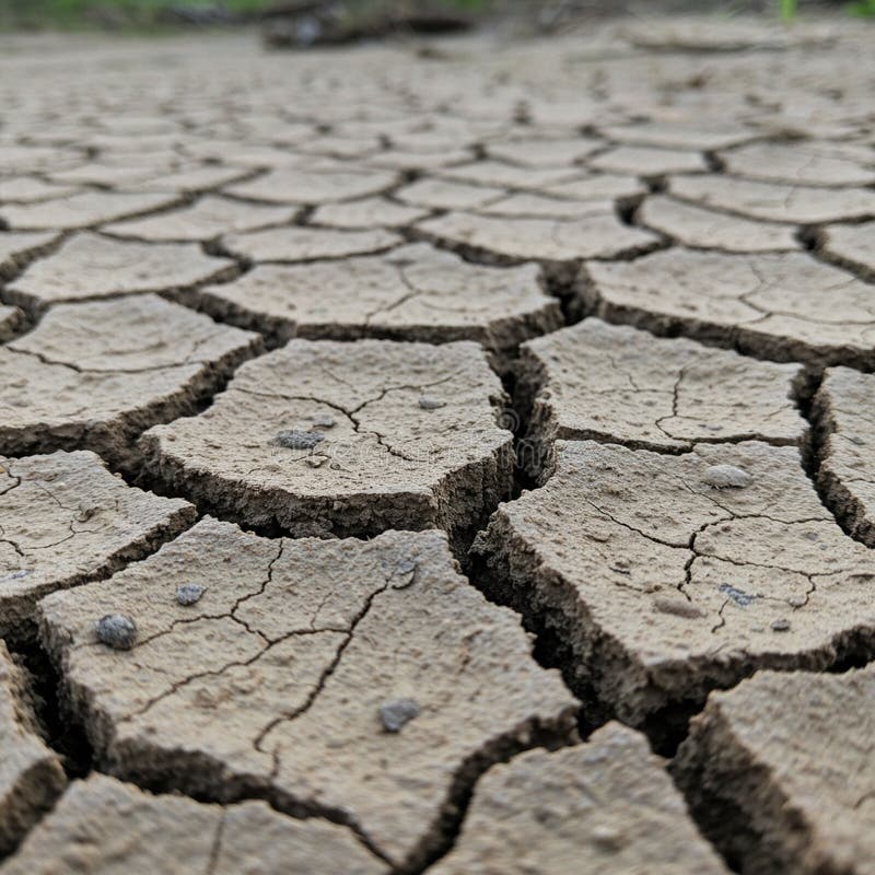 Cracked, Arid Soil with Irregular, Polygonal Patterns Indicative of ...