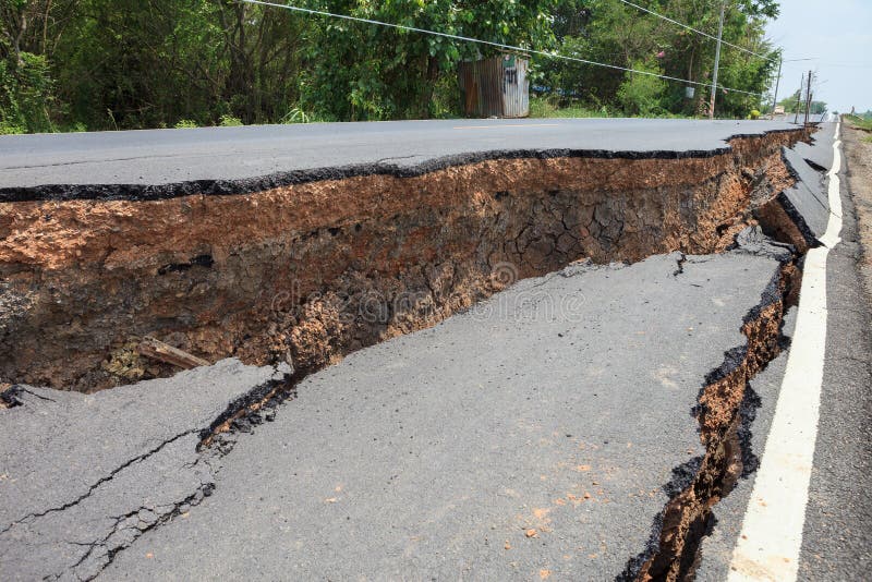 Cracked asphalt road stock image. Image of hard, break - 24699227
