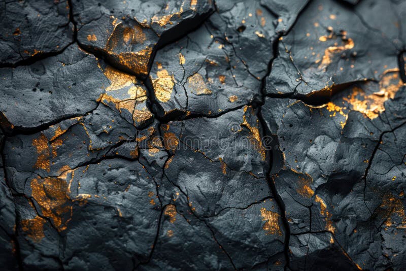 Cracked Basalt: Dark Gray Stone Texture for Design Banner or Panoramic ...