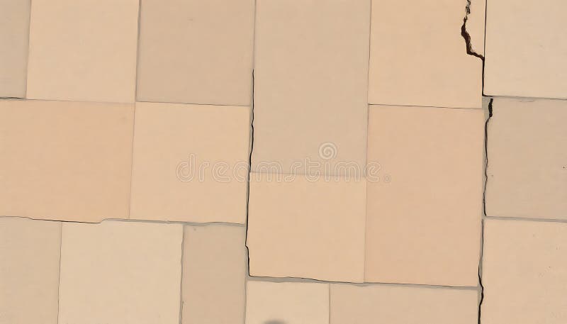 Cracked Beige Stone Tile Texture Background Weathered Surface Abstract ...