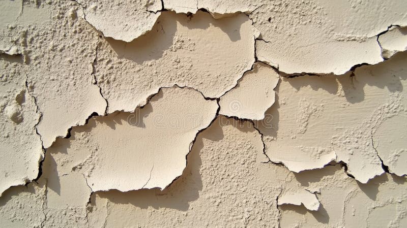 Cracked Beige Wall Surface Showing Extensive Damage Stock Illustration ...