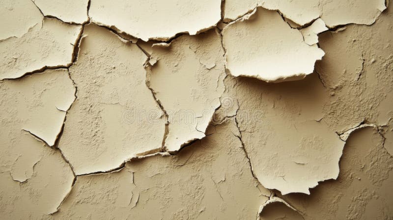 Cracked Beige Wall Surface Showing Extensive Damage Stock Illustration ...