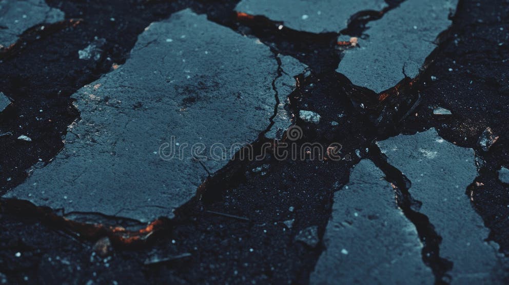 Cracked Black Slate Texture with Deep Fissures for Design and Art ...