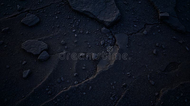 Cracked Black Soil Creating Abstract Patterns with Scattered Rocks ...