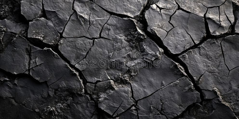 Cracked Black and White Surface Stock Photo - Image of white, flawed ...