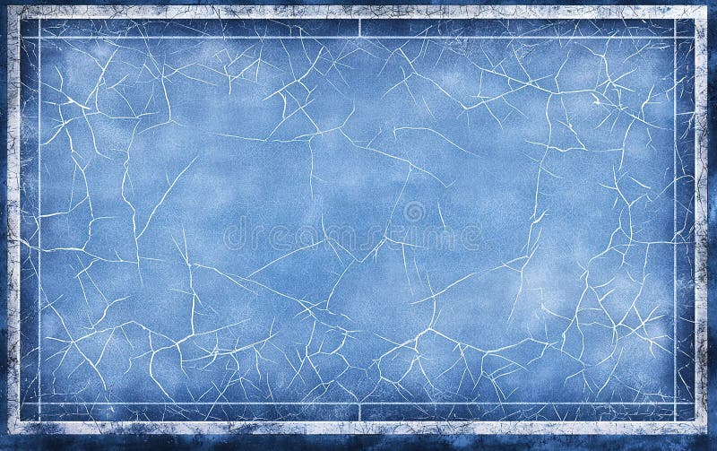 Cracked Blue Background Texture with White Border Creating an Abstract ...