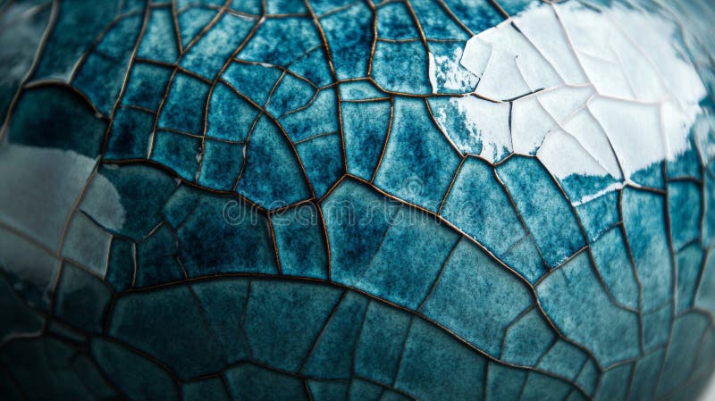 Cracked Blue Ceramic Surface with Golden Veins Stock Illustration ...