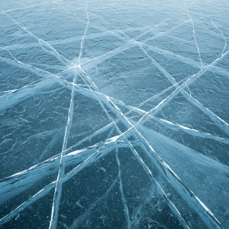 Cracked Blue Ice Texture on Frozen Lake Surface Stock Illustration - Illustration of frigid ...