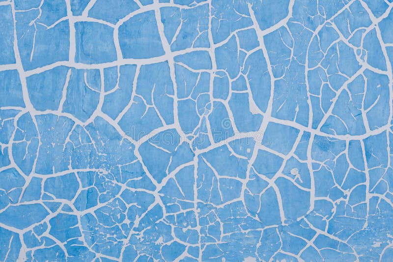 Cracked Blue Paint on the Wall. Abstract Background for Design Stock ...