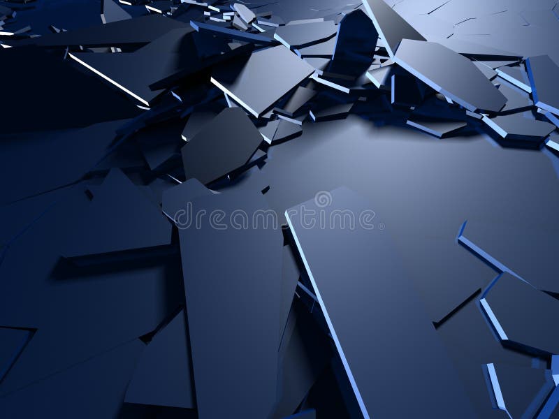 Cracked Blue Shiny Demolition Broken Surface Background Stock ...