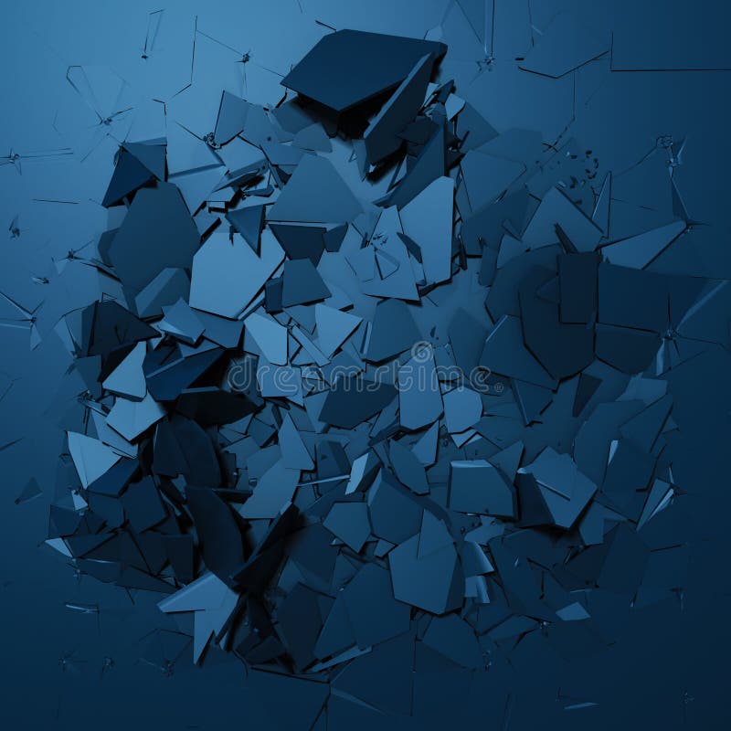 Cracked Blue Shiny Demolition Broken Surface Background Stock ...