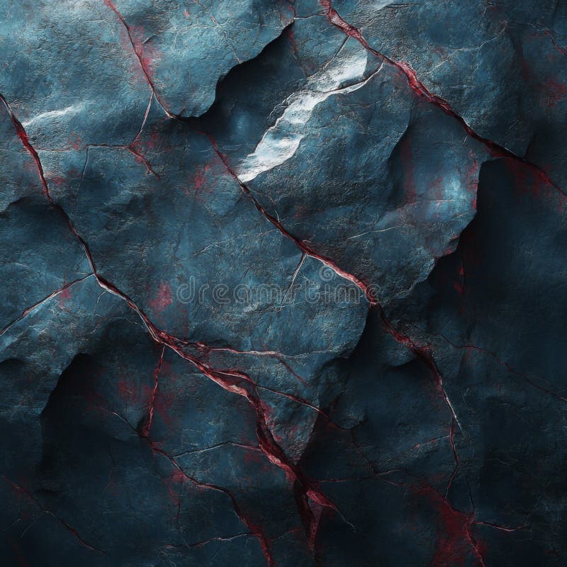 Cracked Blue Surface with Red Veins and Textures Stock Photo - Image of ...