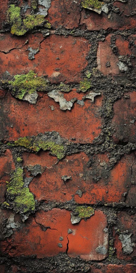 Cracked Brick Design: Aged Facade, Weathered Wall Texture, Rustic ...