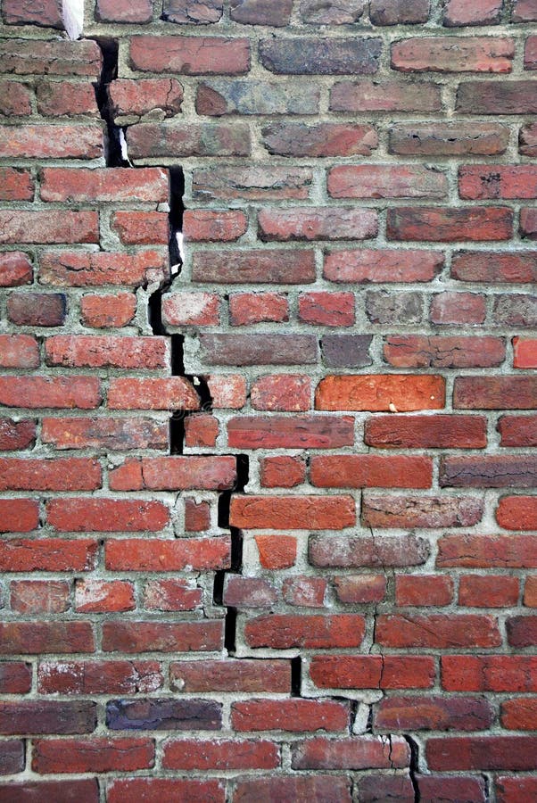 Cracked Brick Wall stock photo. Image of broken, crumbling - 5810226