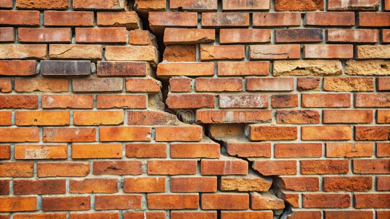 A Cracked Brick Wall Indicating Sinking Foundations Requiring ...
