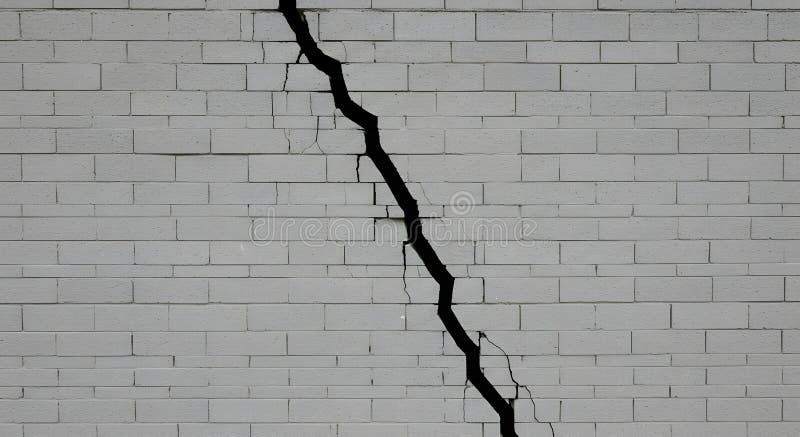 Cracked Brick Wall Showing Damage and Structural Problem Illustration ...