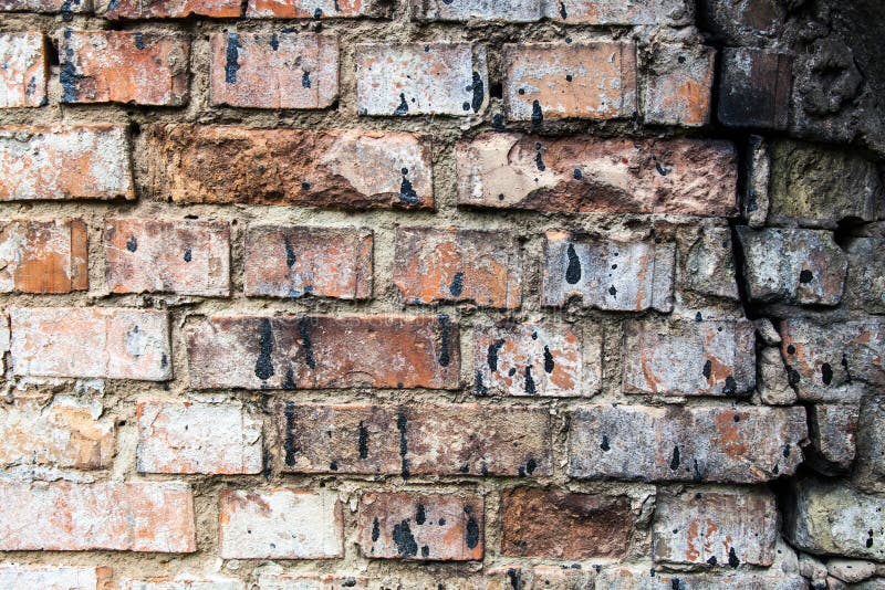 Cracked Brick Wall Stained Black Tar Stock Photos - Free & Royalty-Free ...
