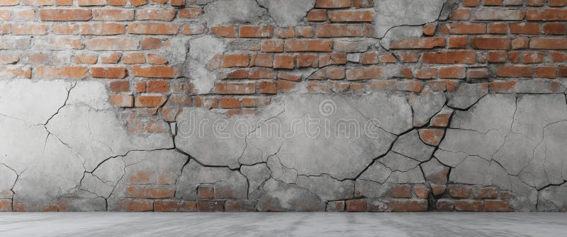 A Cracked Brick Wall with Visible Cracks. Stock Image - Image of brick ...