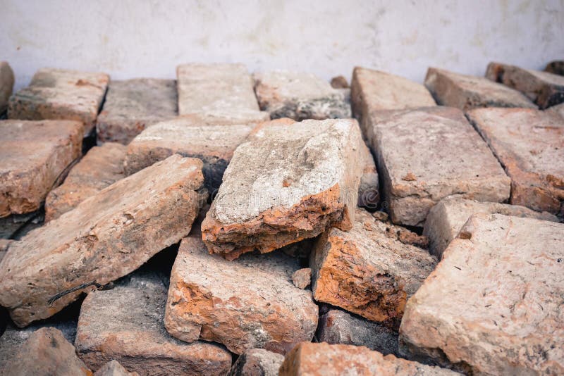 Cracked broken bricks stock image. Image of material - 84521047