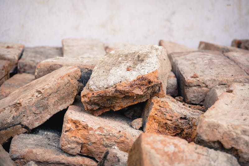Cracked broken bricks stock photo. Image of cracked, destruction - 86631716