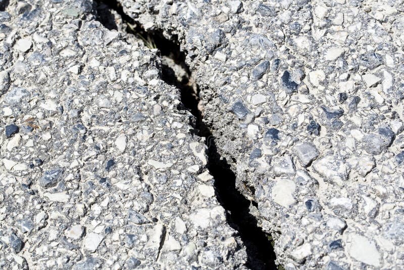 Cracked, Broken and Damaged Asphalt Road Detail Stock Photo - Image of ...