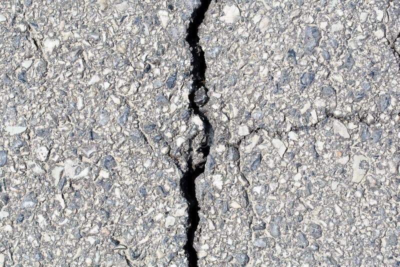 Cracked, Broken and Damaged Asphalt Road Detail Stock Image - Image of ...